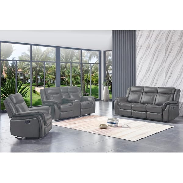 Titanic Furniture Olaf Manual Reclining Chair in Gray Faux Leather ...