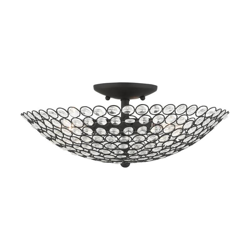 Livex Lighting Cassandra 3 Light 16" Wide Semi-Flush Bowl Ceiling ...