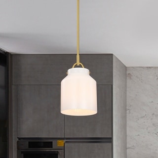 Magno Brass Pendant Light with Frosted Glass Lantern Shade - Brass ...