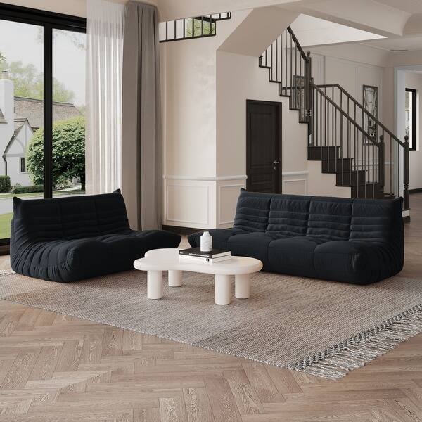 Bean Bag Chair Set,Soft Teddy Fabric Lounger Chair Lazy Tatami Couch ...