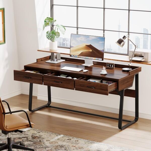 Rustic Computer Desk with 3 Drawers for Home Office - Bed Bath & Beyond ...