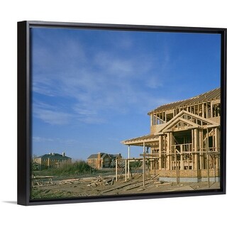 "House under construction" Black Float Frame Canvas Art - Bed Bath ...
