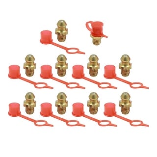 Straight Brass Hydraulic Grease Nipple Fittings with Dust Cap - 10 Set ...