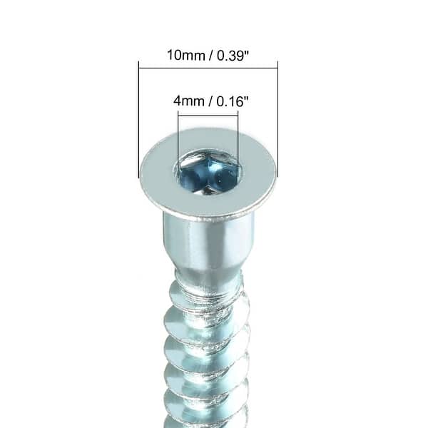 Furniture Confirmat Screw 7x49mm Hex Socket Wood Screws Zinc Plated ...