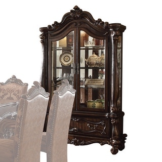 ACME Versailles Curio Cabinet, Cherry Oak (1Set/2Ctn) - Bed Bath ...