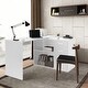 Workstation 180 Degrees Rotating Corner Computer Desk L Shaped Table ...