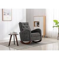 High Back Rocking Chair Nursery Chair .Comfortable Rocker Fabric Padded ...