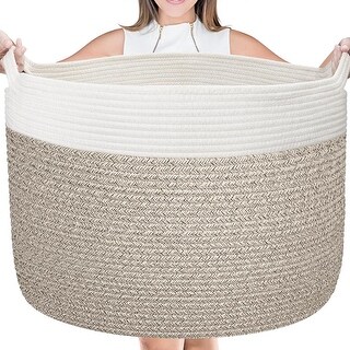 Cotton Rope Basket Extra Large Baskets with Handles - Bed Bath & Beyond ...