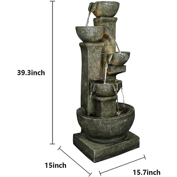 Resin Floor Rock Water Fall Fountain With Light - Bed Bath & Beyond ...