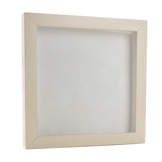 12x12 Shadow Box Frame White Washed Wood | 3/4" Usable Display Depth ...