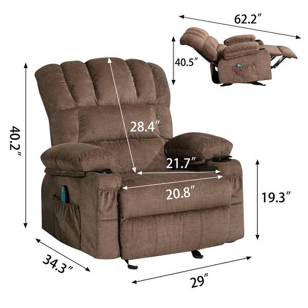 Manual Vibration Heating Recliner, Adjustable Home Theater Leisure ...