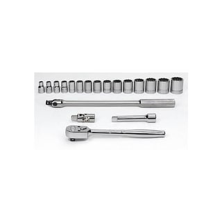 Williams Socket and Tool Set,1/2" D,12Pt,19pcs. WSS-19F - 1 Each - Bed ...