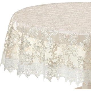 Violet Linen Renaissance Embroidered Pattern Tablecloth - On Sale - Bed ...