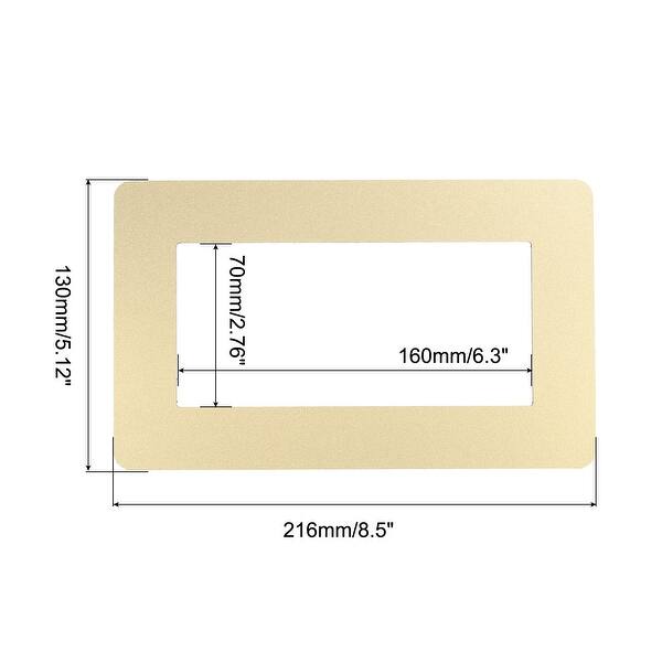 Switch Surround Plate Dual Gang Aluminum Plastic Bright Gold Tone 216mm ...