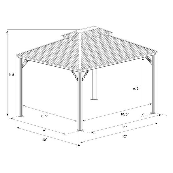 Kozyard Caesar Hardtop Gazebo with Steel Roof, Netting and Curtain ...