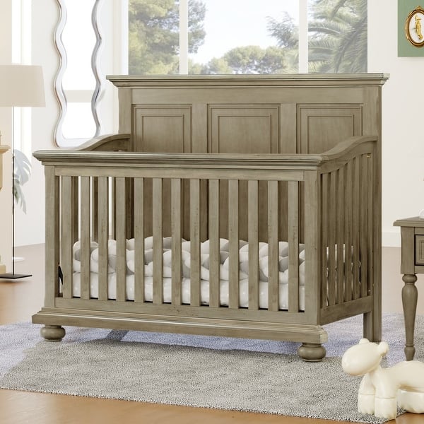 Farmhouse Wooden 4-in-1 Convertible Baby Crib - Bed Bath & Beyond ...