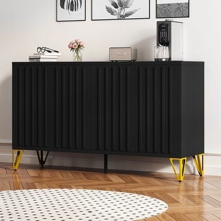 Moasis Metal Kitchen Fluted Buffet Server Sideboard Storage Cabinet ...