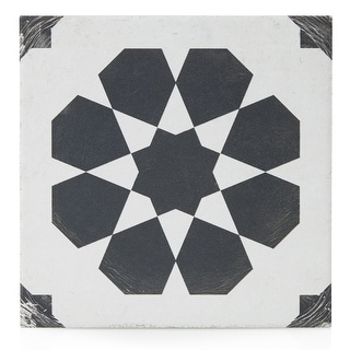 Industry Tile 8x8 Black and White Distressed Cyclone Porcelain Tile ...