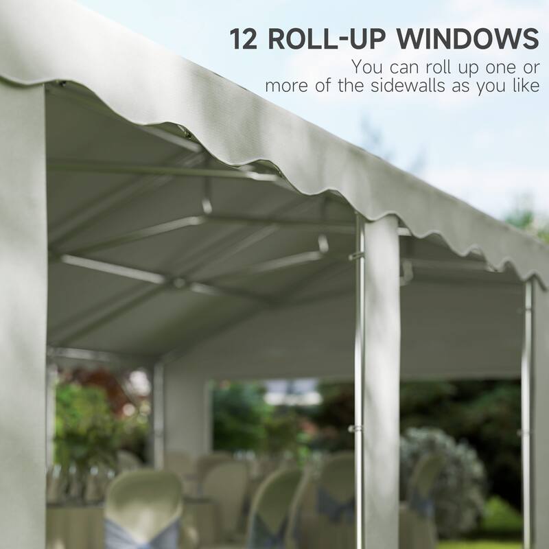 Outsunny 20' x 40' Heavy Duty Party Tent, Galvanized Outdoor Canopy ...
