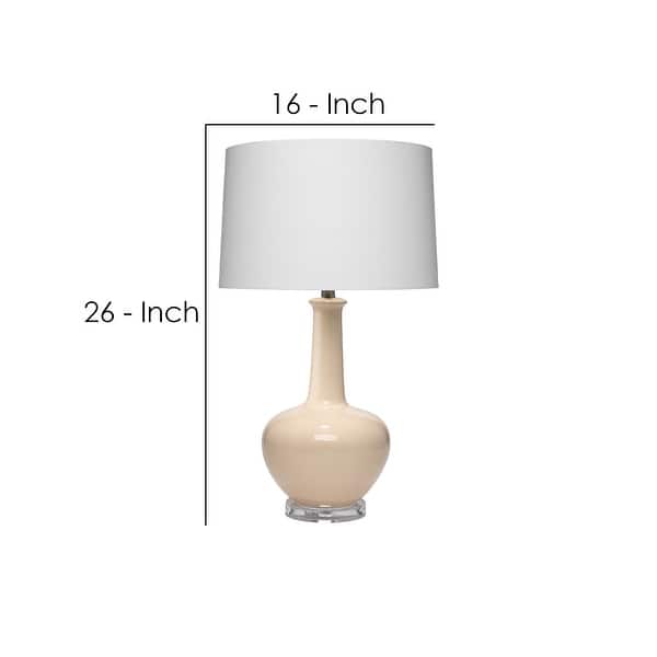 Ceramic Table Lamp with Single Gourd Design, White and Cream - Bed Bath ...