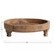 Footed Wood Tray with Carved Design - 15.0"L x 15.0"W x 4.0"H - Bed ...