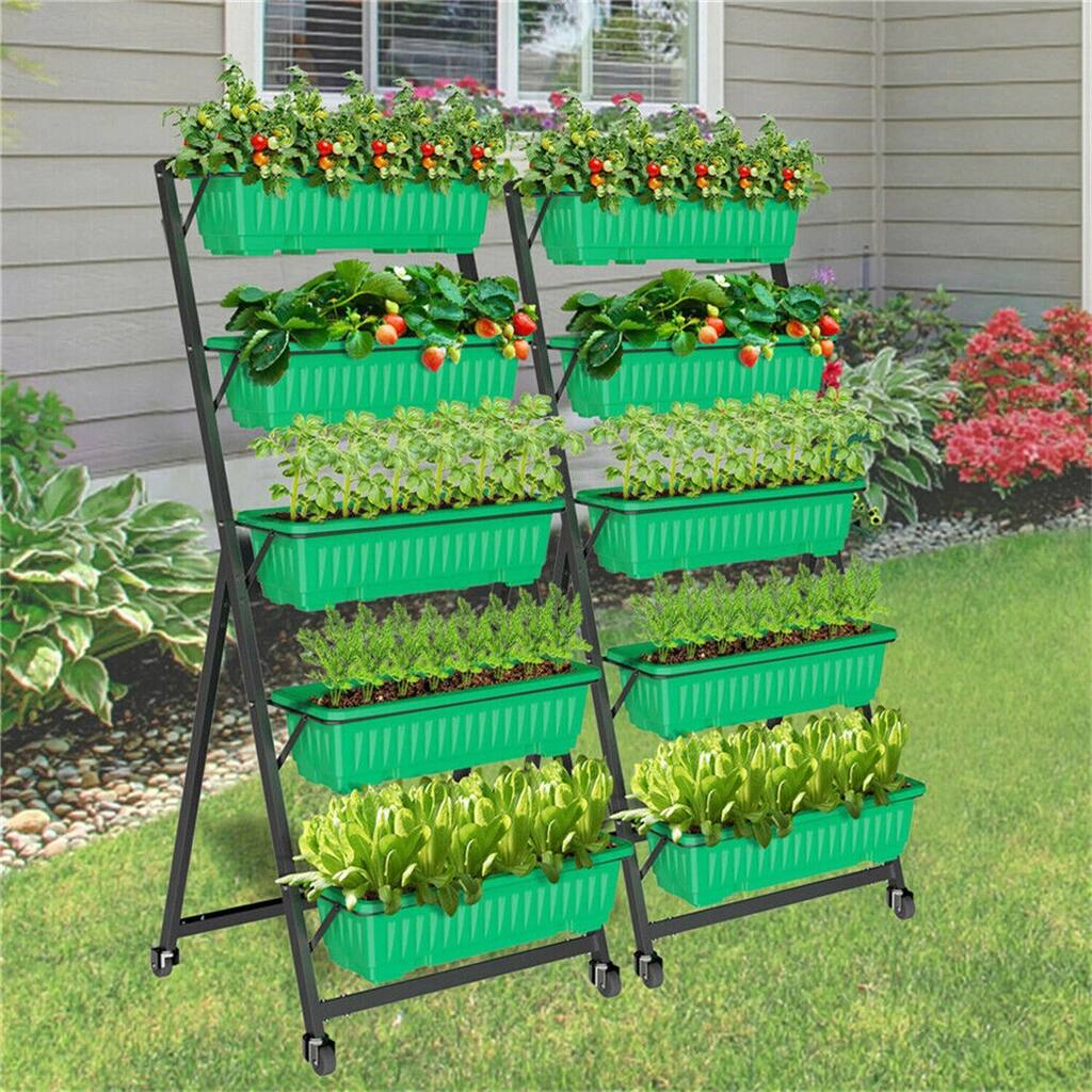 5-Tier Vertical Raised Garden Bed Elevated Freestanding Planter Box ...