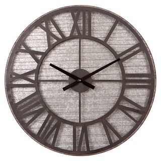 Rustic Galvanized Metal Cut Out Wall Clock, 28.5" - Bed Bath & Beyond ...