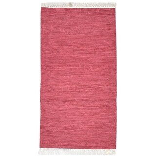 One of a Kind Flatweave Modern 3' x 5' Solid Wool Red Rug - 3' x 5 ...