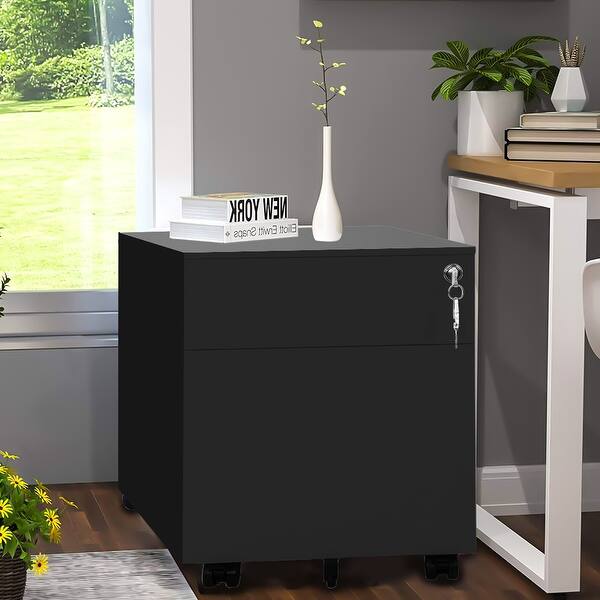 2 Drawer Mobile Filing Cabinet With Locking Metal Filing Cabinet Wheels ...