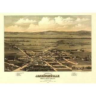 Vintage Map Of Jacksonville Oregon 1883 Jackson County Poster Print (18 ...