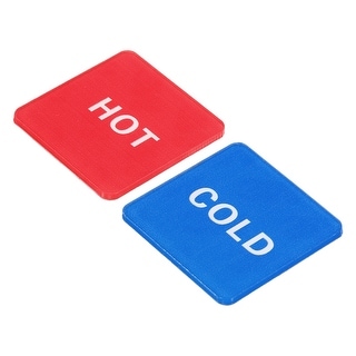 Self Stick Hot/Cold Water Label, Acrylic Square Sticker Signs for Sink ...