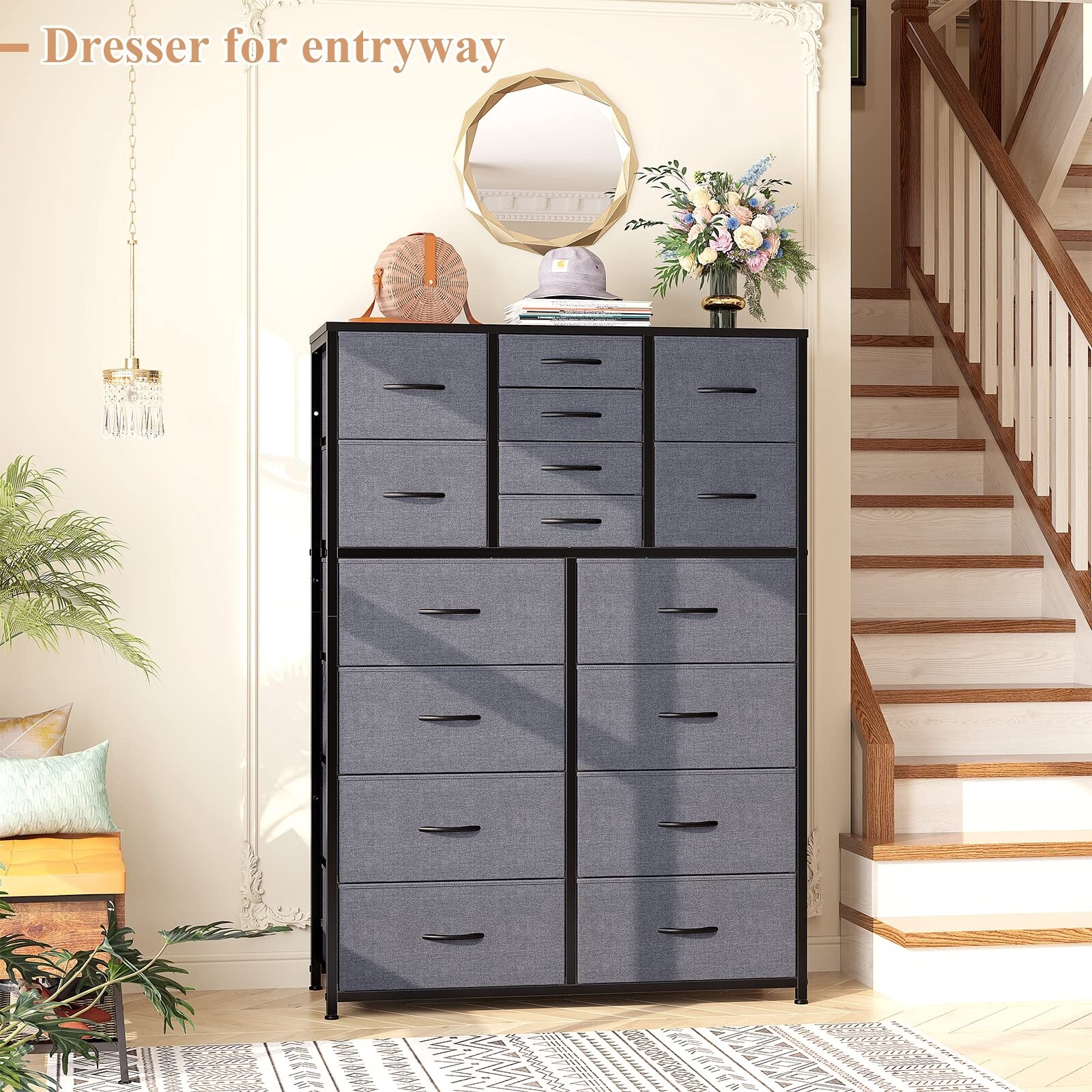 16 Drawer Dresser Tall Dresser for Bedroom Large Bedroom Dressers Chest of Drawers for Bedroom Closet Bed Bath Beyond 38202139