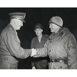 General Dwight Eisenhower Shakes Hands With Gen George Patton At The ...