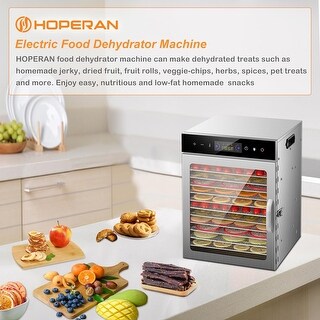 Food Dehydrator, Stainless Steel Trays Dehydrators for Food and Jerky ...