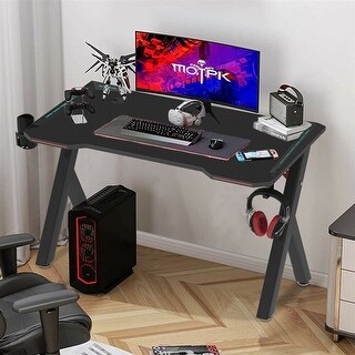 Multifunctional Gaming Desk with RGB Lights Black - Bed Bath & Beyond ...