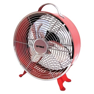 Optimus F-6310RD 10 Inch 2 SPeed Portable Retro Drum Fan in Red - 10 ...