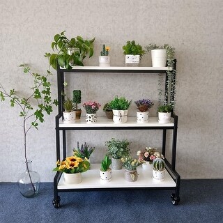 Rolling Plant Shelves Rack Indoor Outdoor White - Bed Bath & Beyond ...