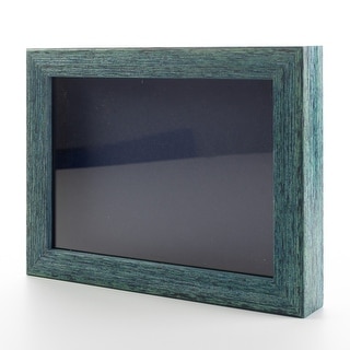Rustic Blue 5x7 Wood Shadow Box with Navy Acid-Free Backing - With 5/8 ...