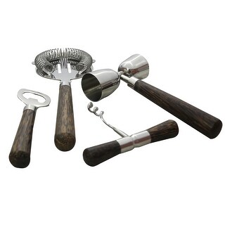 INOX 4-piece Coconut Wood Handle Bar Tools Set - Bed Bath & Beyond ...