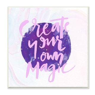 Stupell Create Your Own Magic Purple Stars Inspirational Girls,12 x 12 ...