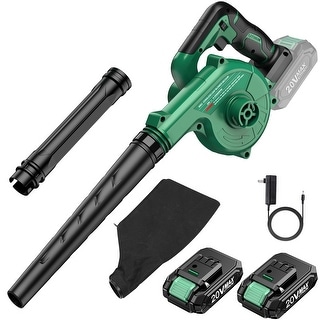 Cordless Leaf Blower & Vacuum with 2 x Battery & Charger,20V 150CFM ...