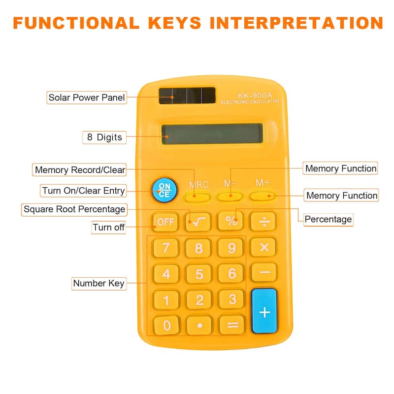 Small Pocket Calculator 8 Digit Display Office Handheld Calculator ...