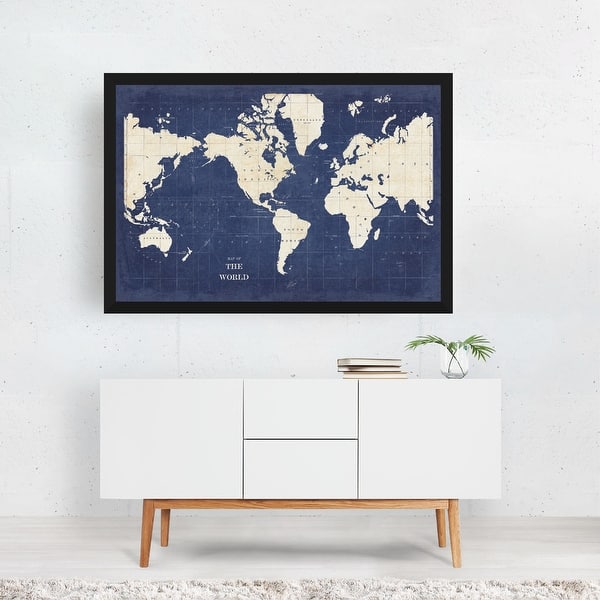 Blueprint World Map No Border Maps Transportation Art Print/Poster ...
