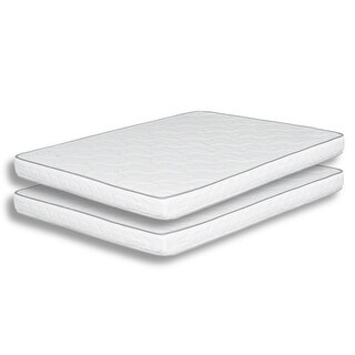 Sly 6 Inch Full Size Mattress Set of 2, Medium Polyurethane Foam Core ...