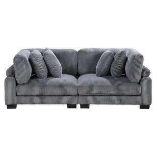 Chevre Gray Fabric Love Seat - Bed Bath & Beyond - 39229811