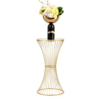 Decorative Modern Metal Round End Table 27 inch Tall Bed Side Coffee ...