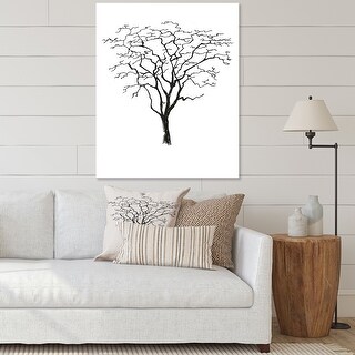 Designart "Black And White Graphics Trees" Traditional Canvas Wall Art ...