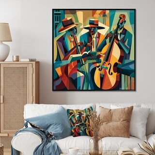 Designart "Jazz Performance On Stage Iii" Music Jazz Framed Canvas ...