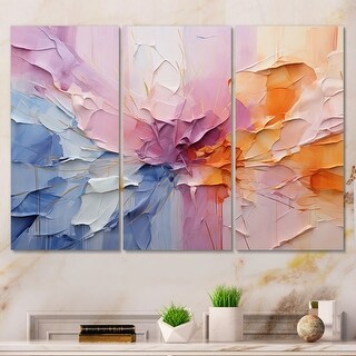 Designart "Oceanic Collage I" Abstract Collages Art Living Room Set ...