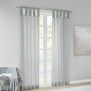 Twist Tab Voile Sheer Window Pair - Bed Bath & Beyond - 43006732